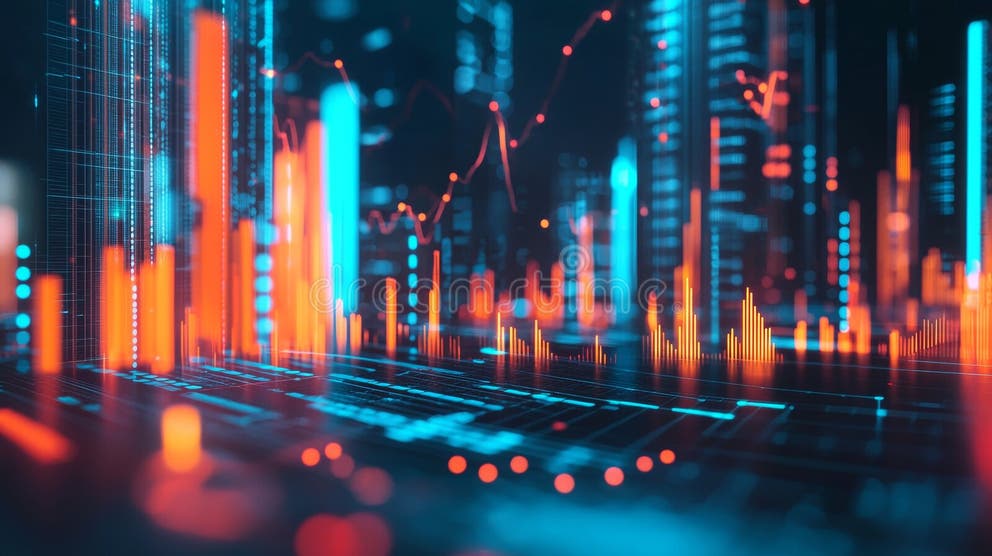 Abstract Data Analysis with Red and Blue Charts Stock Photo - Image of ...
