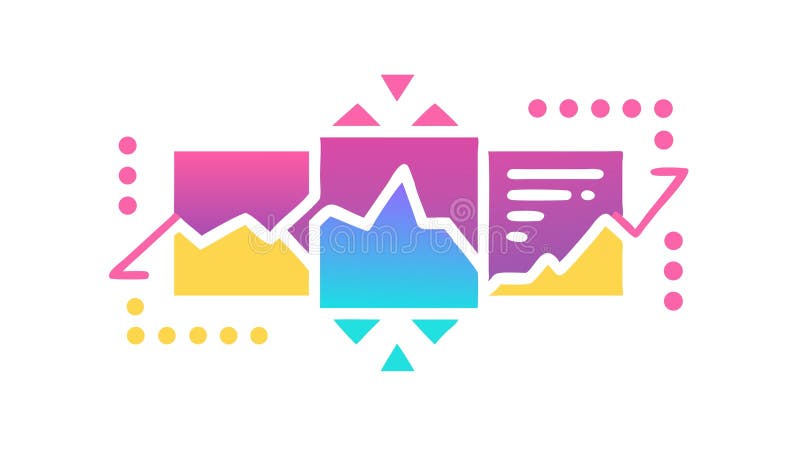 Abstract Data Analytics Chart Icon, Business Insights, Digital Trends ...