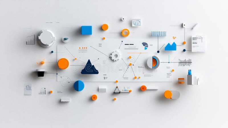 Abstract Data Analytics and Strategy Diagram – Modern 3D Infographic ...