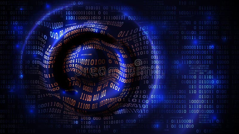 Abstract Data Array Background Matrix Futuristic Cyberspace With Digits Binary Code And 5053