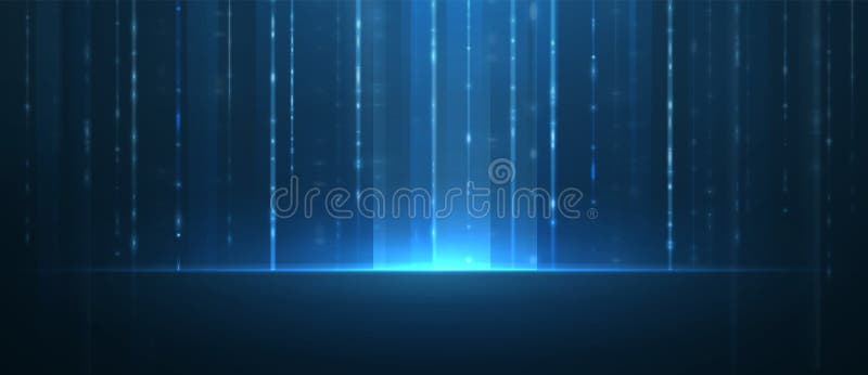 Abstract Data Background. Tech Innovation, Blue Neon, Digital City ...