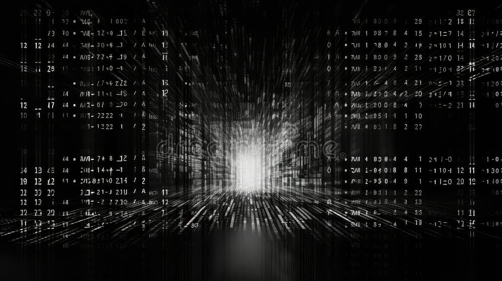 Abstract Data Black and White Stock Illustration - Illustration of ...