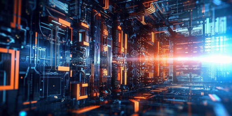 Abstract Data Bright Technology Background for Communication ...