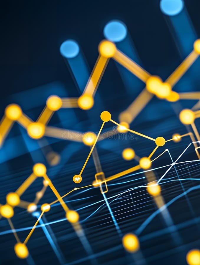 Abstract Data Chart Blue and Yellow Stock Illustration - Illustration ...