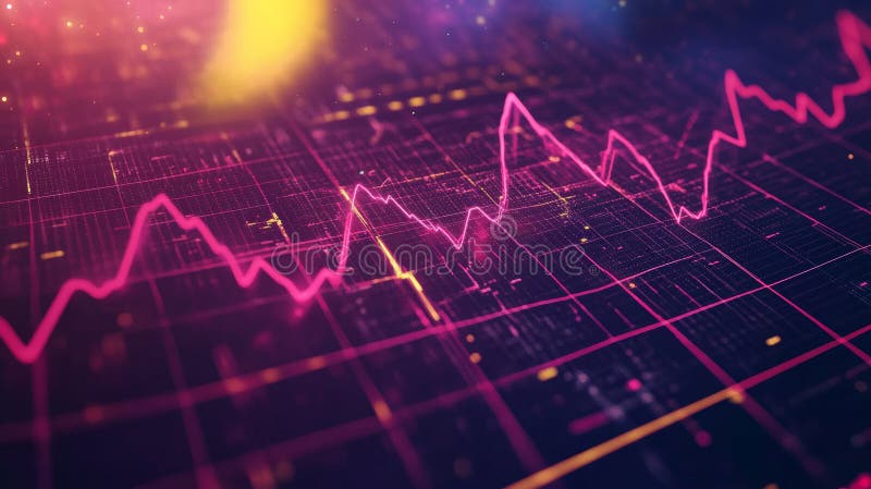 Abstract Data Chart, Bright Pink Line Graph, Trending Figures, Modern ...