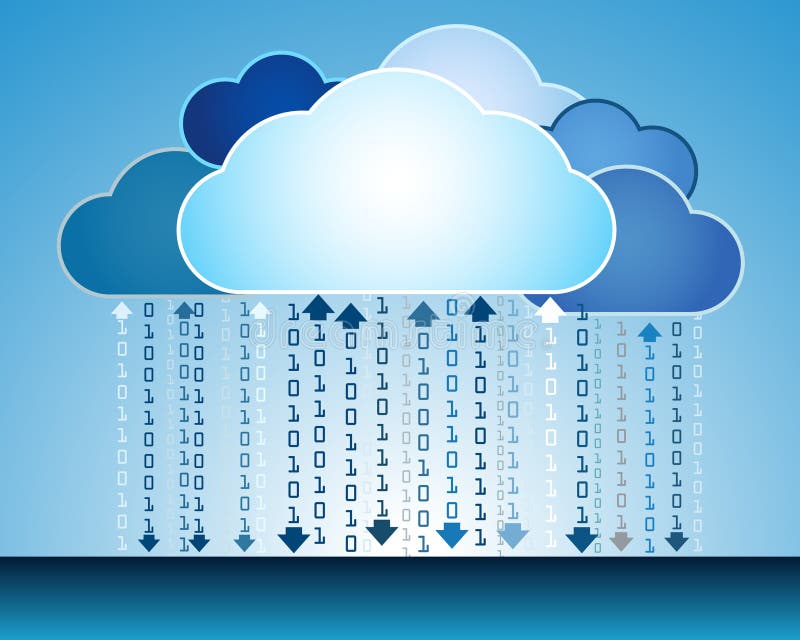 Abstract data cloud illustration, Data cloud illustration with
