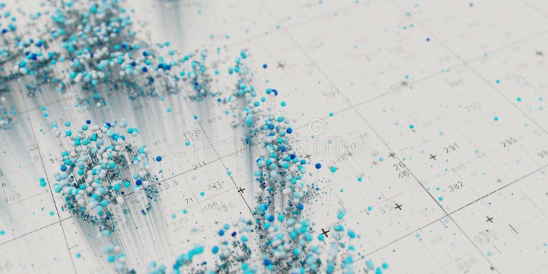 Abstract Data Clusters Visualization. AI Technology Neural Patterns ...