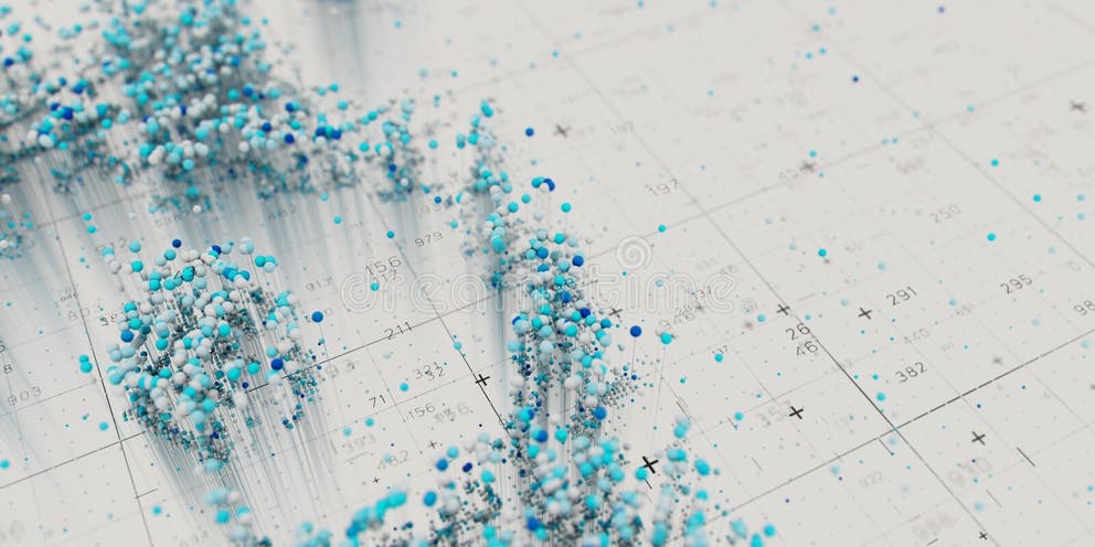 Abstract Data Clusters Visualization. AI Technology Neural Patterns ...