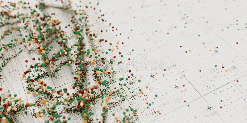 Abstract Data Clusters Visualization. AI Technology Neural Patterns ...