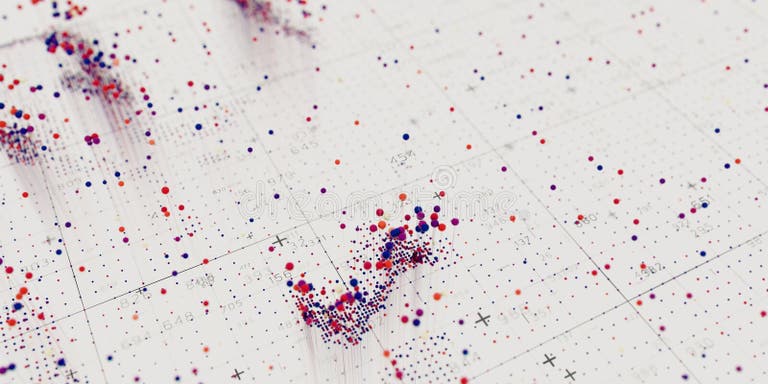 Abstract Data Clusters Visualization. AI Technology Neural Patterns ...