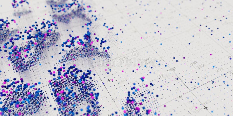 Abstract Data Clusters Visualization. AI Technology Neural Patterns ...