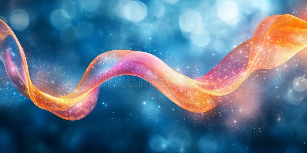 Abstract Data Flow Art, Digital Wave Pattern with Fluid Design Elements ...