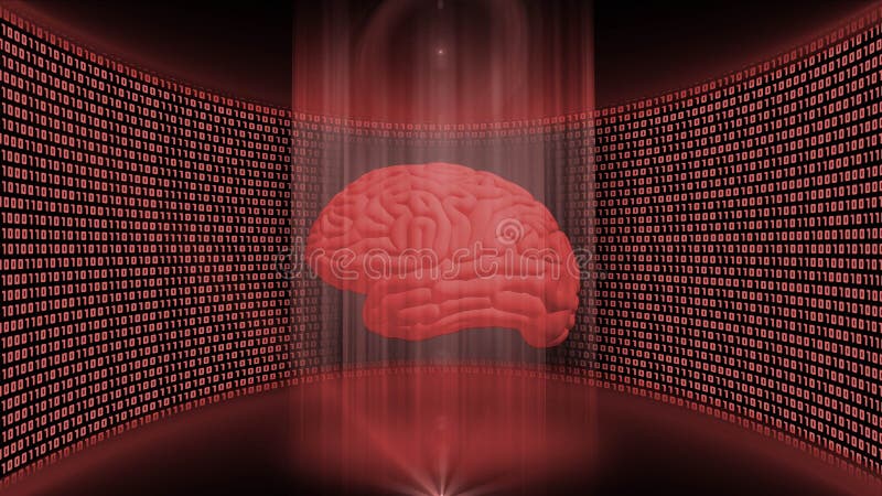 Abstract Data Flow Background in Red Color - Shining Light Beam in ...