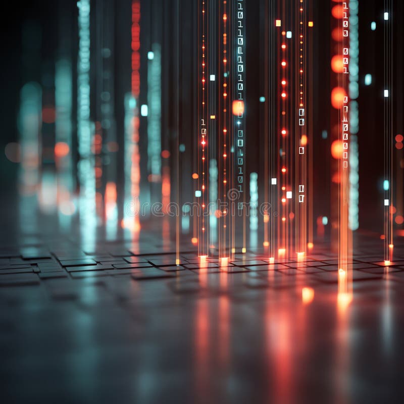 Abstract Data Flow with Binary Code Illustration Digital Concepts Stock Photo - Image of ...