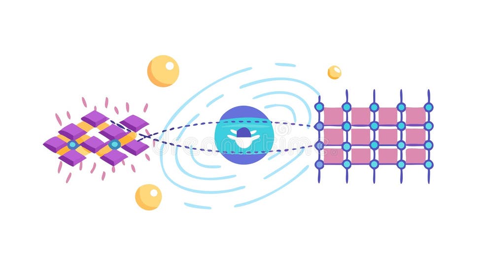 Abstract Data Flow with Compass, for Smart Navigation. Vector Design ...