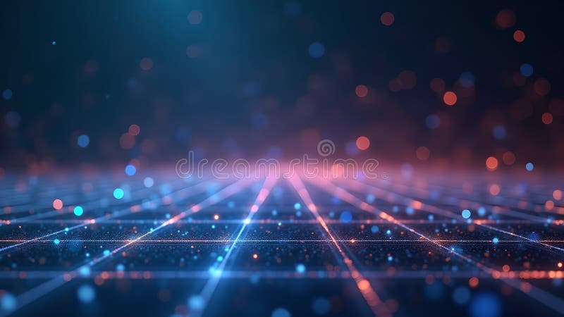 Abstract Data Flow with Glowing Light Particle Stock Illustration - Illustration of element ...