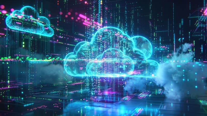 Abstract Data Flow with Neon Light Effect in Server for Hosting Domain ...