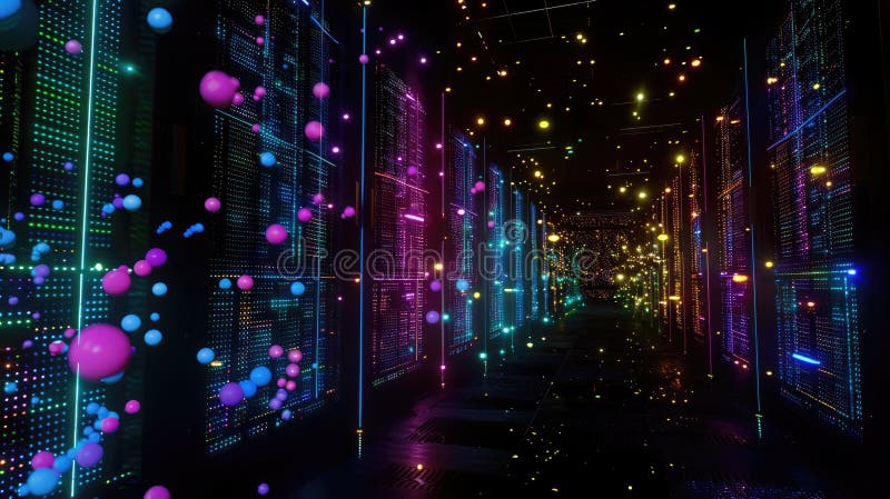 Abstract Data Flow with Neon Light Effect in Server for Hosting Domain ...