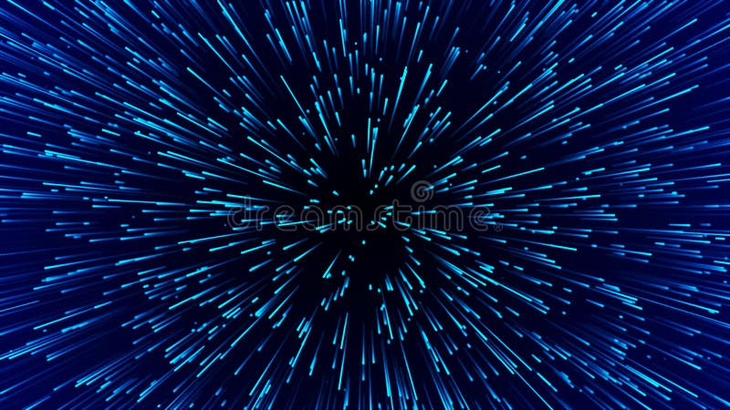 Abstract Data Flow Space. Light Rays. Explosion Effect. Sci-fi Motion ...