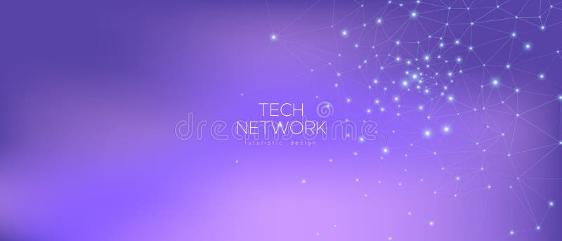 Abstract Data Flow. Violet Science Tech Network Stock Vector ...