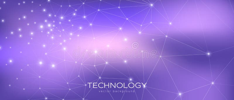 Abstract Data Flow. Violet Science Visualization. Stock Vector ...