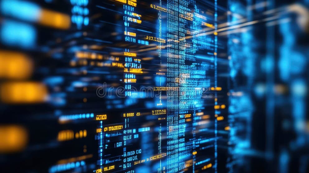 Abstract Data Flow: Visualizing Digital Information and Network Activity - Code Streams Stock ...