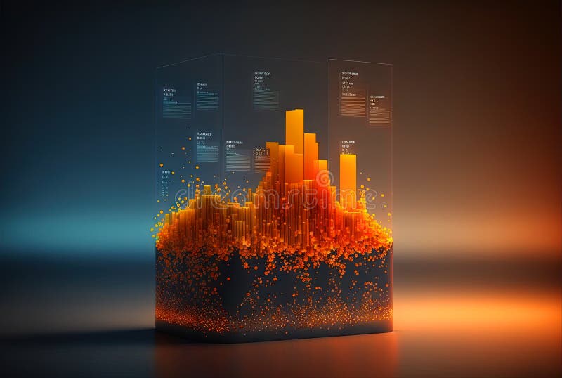Abstract Data Graph Concept with Data Clusters and Particles. Digital ...