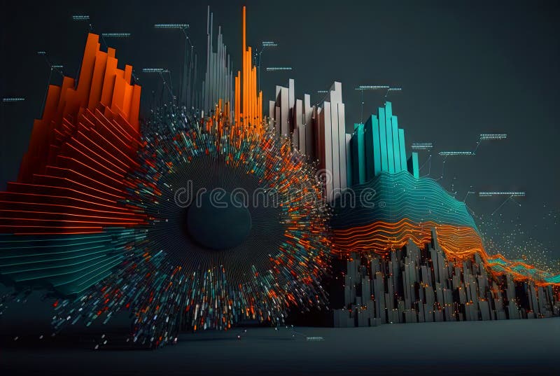 Abstract Data Graph Concept with Data Clusters and Particles. Digital ...