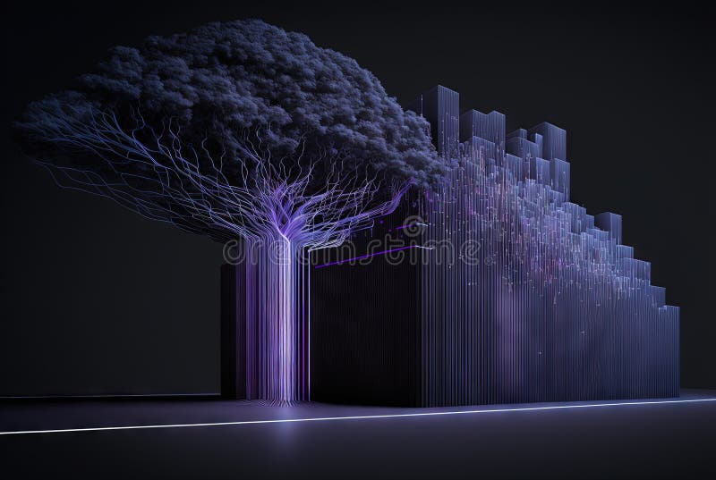 Abstract Data Graph Concept with Data Clusters and Particles. Digital ...