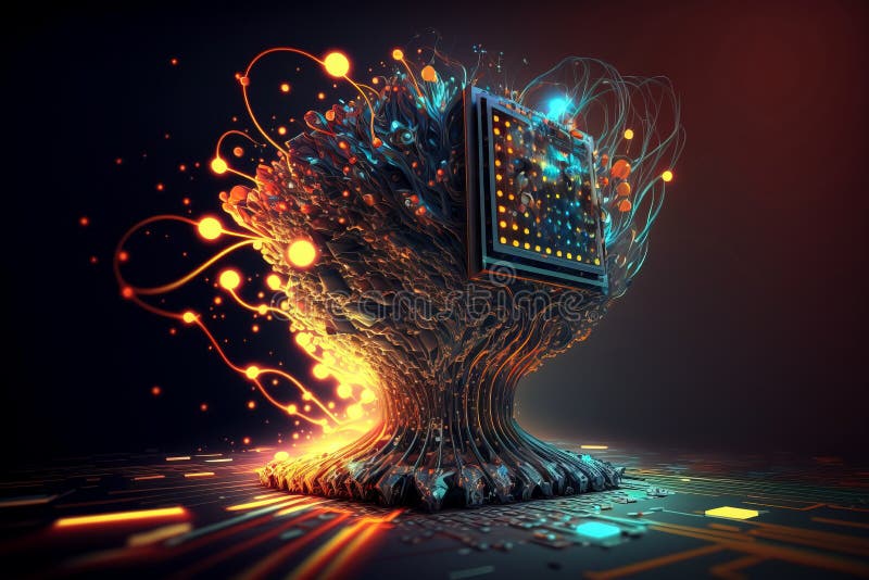 Big Data, Artificial Intelligence and Quantum Computing Concept Stock Illustration ...