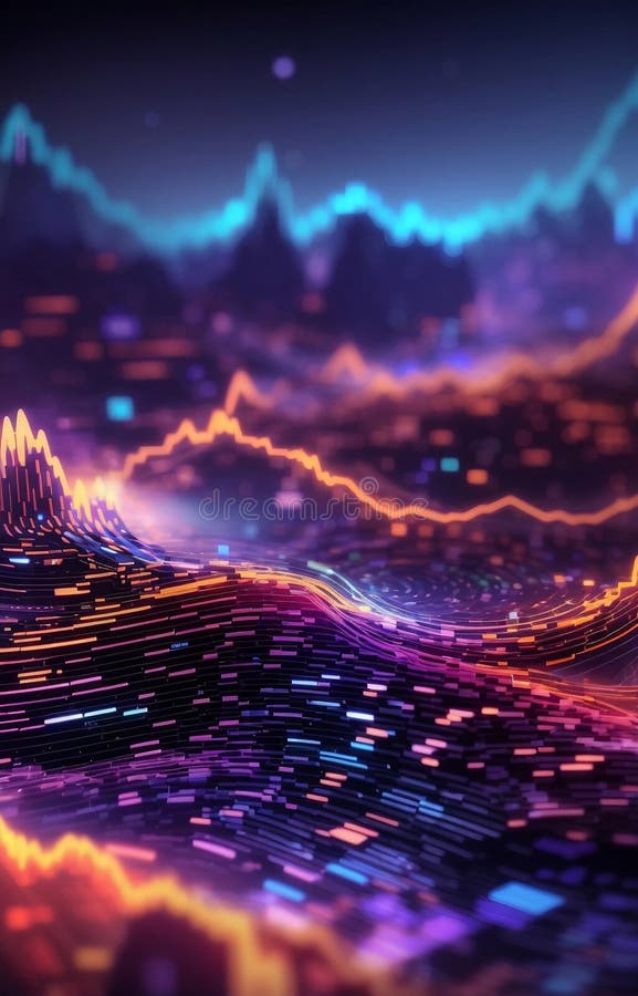 Abstract Data Landscape. Generative AI Stock Illustration ...