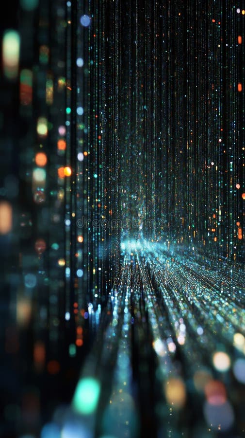 Abstract Data Mesh Pattern with Colorful Lights and Information Flow in ...