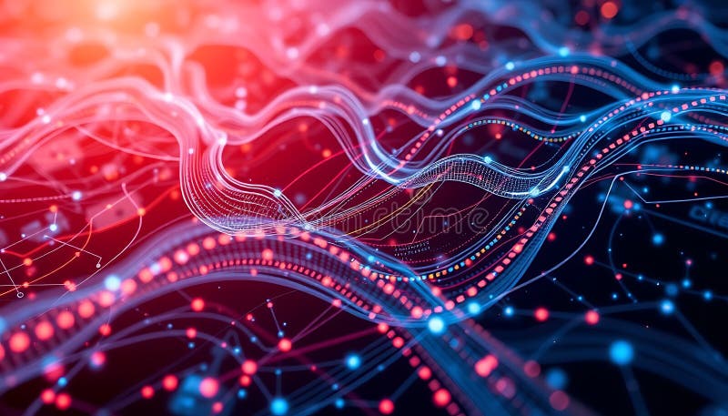 Abstract Data Network Connections Technology Background Digital ...