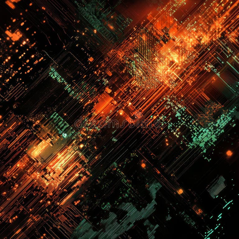 Abstract Data Network Design with Colorful Texture and Digitized ...