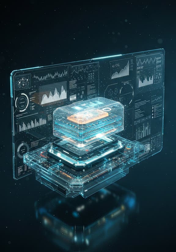 Abstract Data Network System Visualization Stock Illustration - Illustration of design, light ...