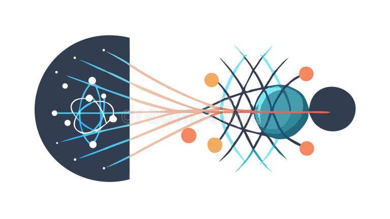 Abstract Data Network Visualization with Atom Core, Vector Design ...