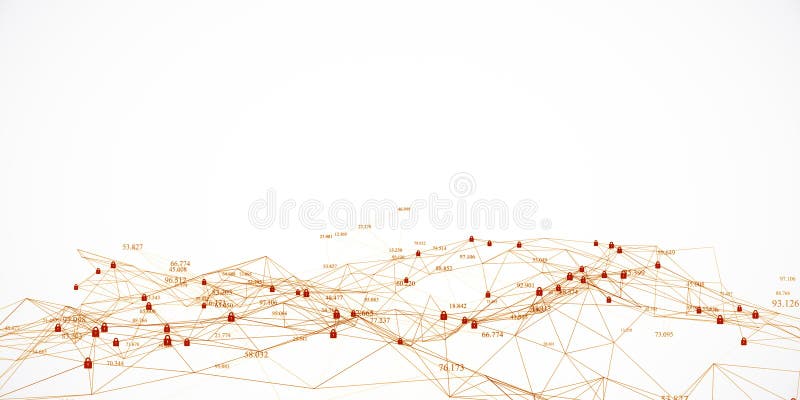Abstract Data Network Visualization Concept. 3D Rendering Stock ...