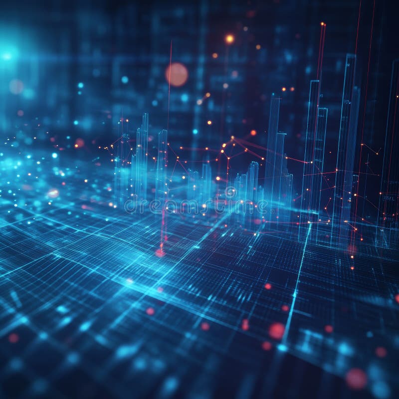 Abstract Data Patterns with Sharp Angles and Bright Highlights Stock Illustration - Illustration ...