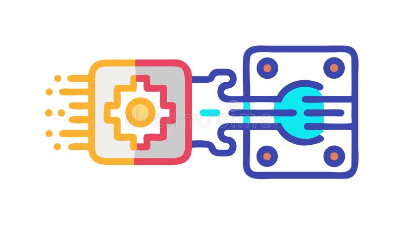 Abstract Data Processing, Symbolizing Technical Innovation, Vector ...