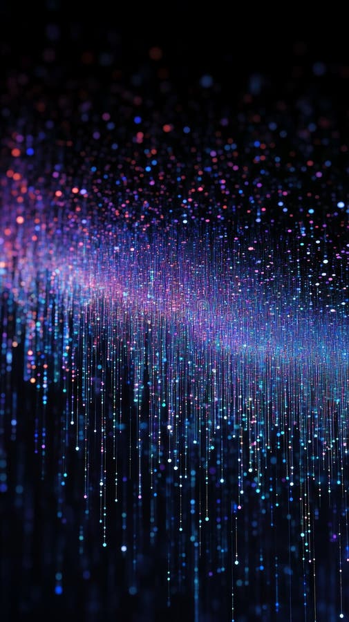 Abstract Data Representation in Cloud Silhouette with Dark Background ...