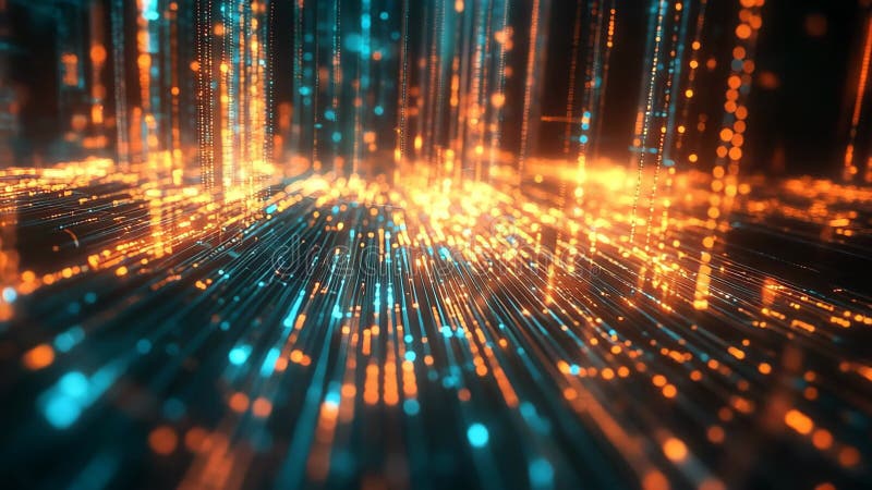 Abstract Data Stream Flowing Technology Background Stock Footage ...