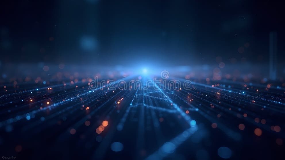 Abstract Data Stream Visualization Background Stock Illustration - Illustration of network ...