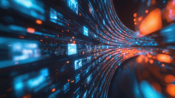 Abstract Data Stream Visualization Background for Technology and ...