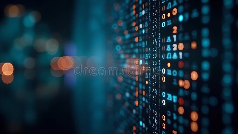 Abstract Data Stream Visualization Futuristic Stock Illustration - Illustration of software ...