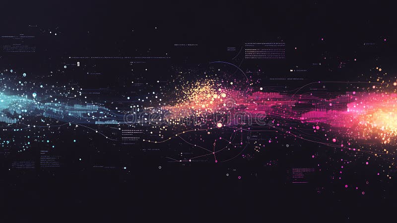 Abstract Data Stream Visualization with Vibrant Particles and Intricate Lines for Technology and ...