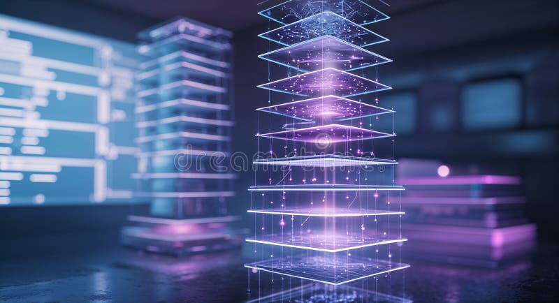 Abstract Data Structure Visualization for Network Infrastructure and Cloud Computing Tech Stock ...