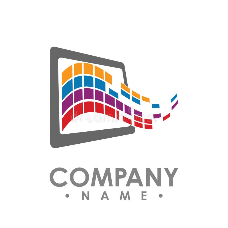 Abstract Data Tech Logo Vector Design Illustrator. Tablet Data S Stock ...