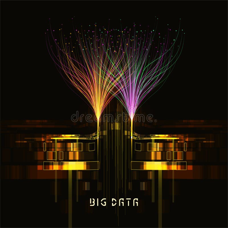 Abstract Data Transmission Visualization Stock Vector - Illustration of ...