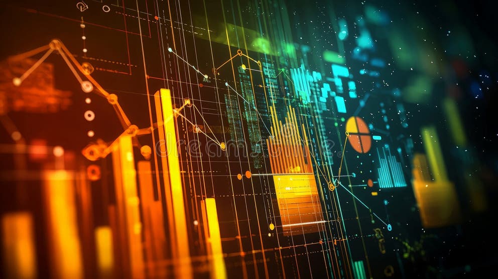 Abstract Data Visualization Stock Image - Image of business, cyberpunk ...