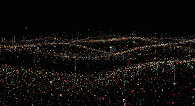 Abstract Data Visualization With Binary Code And Digital Flow Stock Illustration Illustration